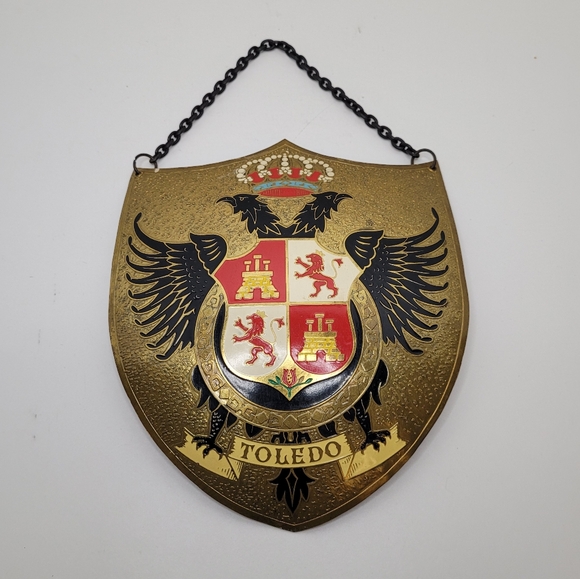 Wall Decor | Medieval Collectible Armor Toledo Shield Brass Wall Crest ...